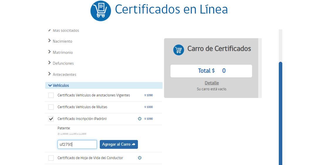 ⓿ Padrón de Vehículo gratis o Certificado de Inscripción — Certificados ...
